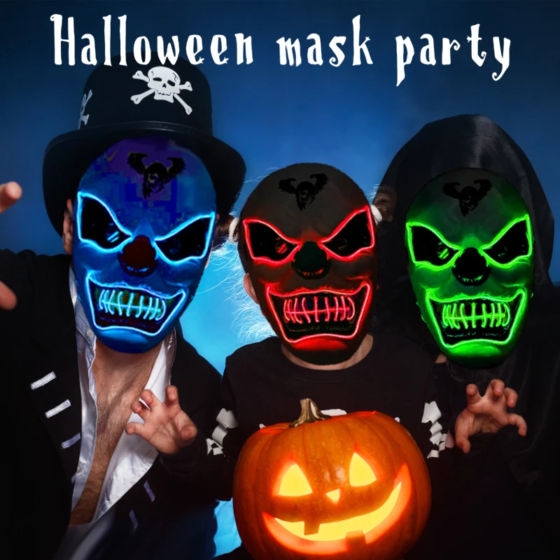 2022-New-Clown-Mask-Glowing-LED-Mask-Halloween-Horror-Mask-Party ...