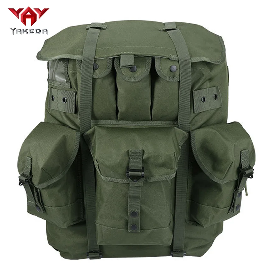 Hot selling iron frame olive green backpack for mountaineering, large ...