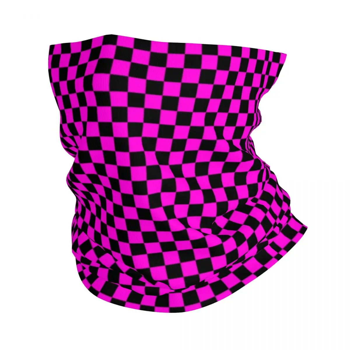 Pink-Checkered-Bandana-Neck-Gaiter-Printed-Checkerboard-Balaclavas-Wrap ...