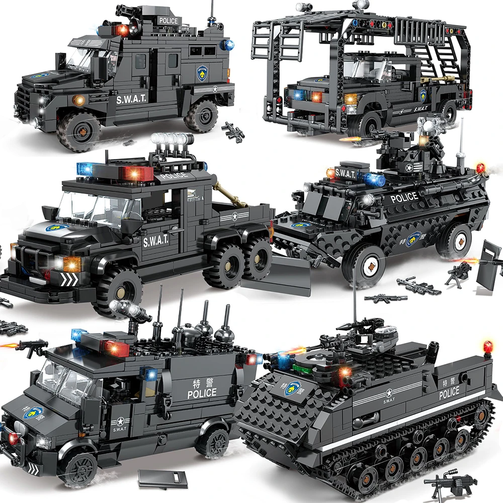 Compatible with Lego City SWAT Militarys Truck Special Car Police ...