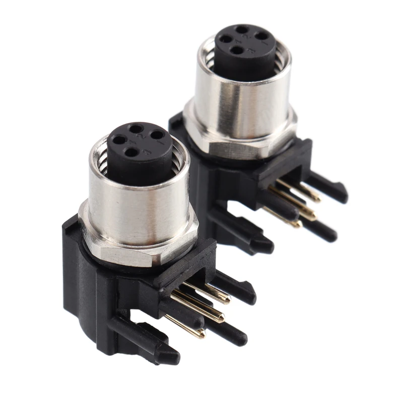 M8 panel mount plastic connector solder type waterproof IP67 3pin 4pin ...