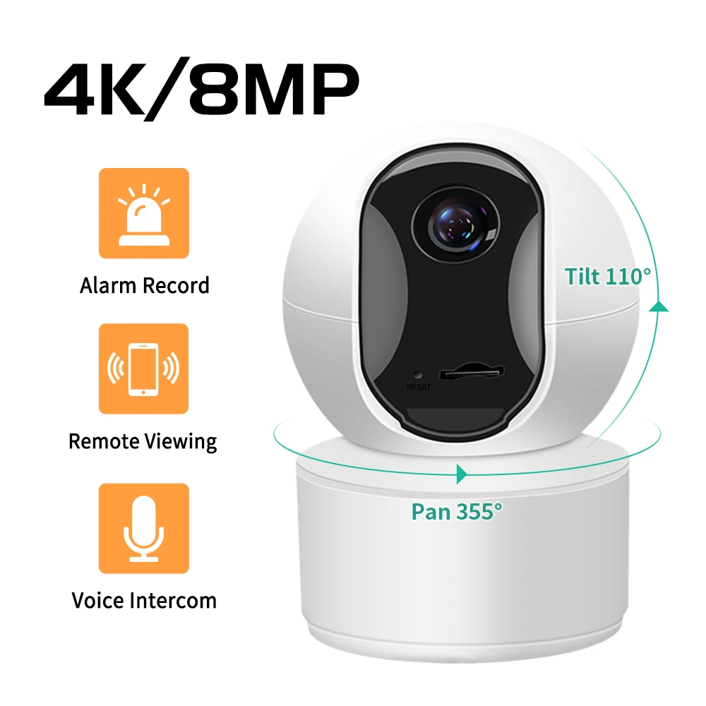 N_eye Ip Camera 8mp 4k Home Security Camera Wifi Camera With Ir Night ...