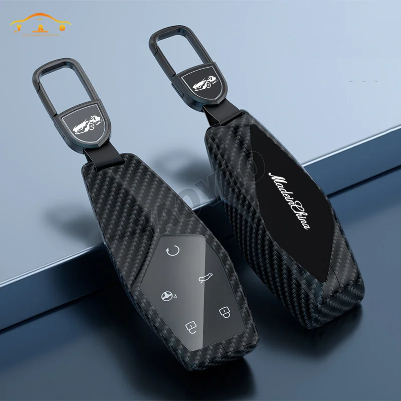 Carbon-Fiber-Zinc-Alloy-Luxury-Key-Cover-Holder-Case-Protector-Shell ...