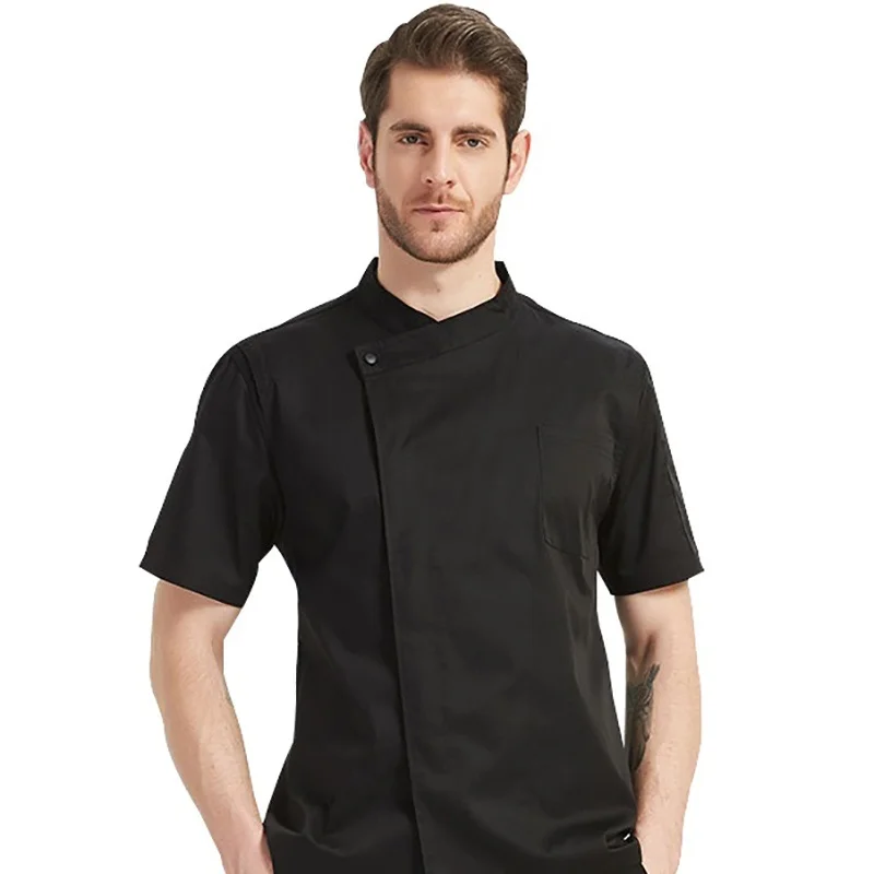 Camisa de manga curta unissex, camisa para chef, casaco de cozinha ...