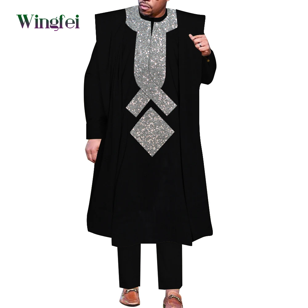 African-Men-Boubou-Dashiki-Agbada-Robe-Suits-3-Piece-Sets-Slim-Men ...
