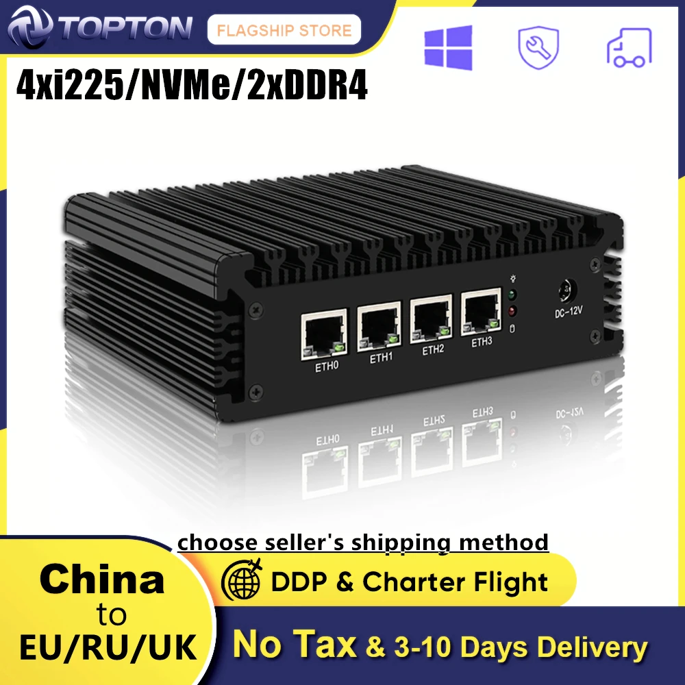 방화벽 미니 PC 펜티엄 N6005 N5105 쿼드 코어 4 * 인텔 2.5G Lans 2 * DDR4 NVMe AES NI ...