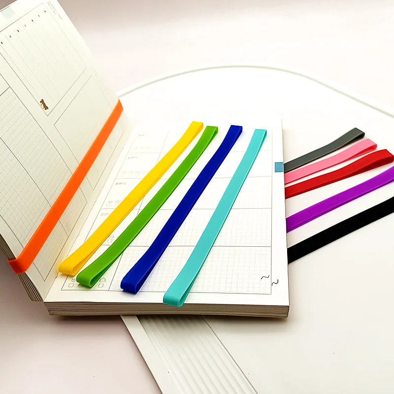 100PCS-18X1CM-Elastic-Silicone-Bands-Heat-Resistance-Book-Binding ...