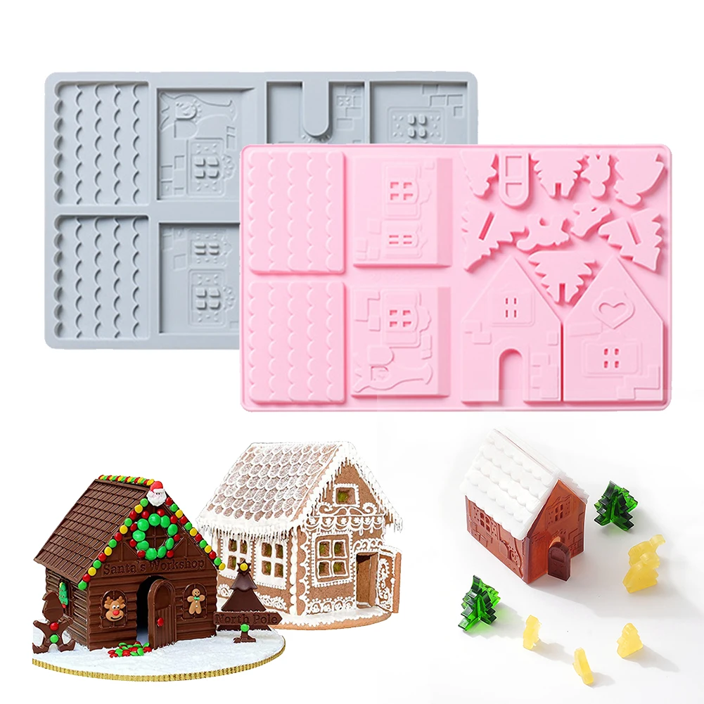 Silicone Fondant Mold Christams Gingerbread House Silicone Mold Kit DIY ...