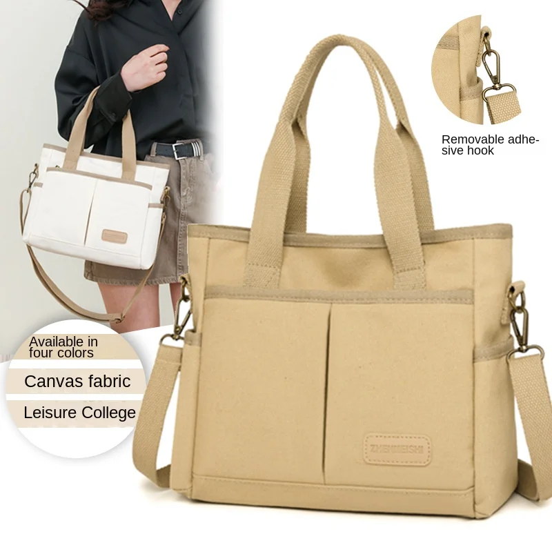 Canvas-Solid-Handbag-2023-Autumn-New-Large-Capacity-Single-Shoulder-Bag ...