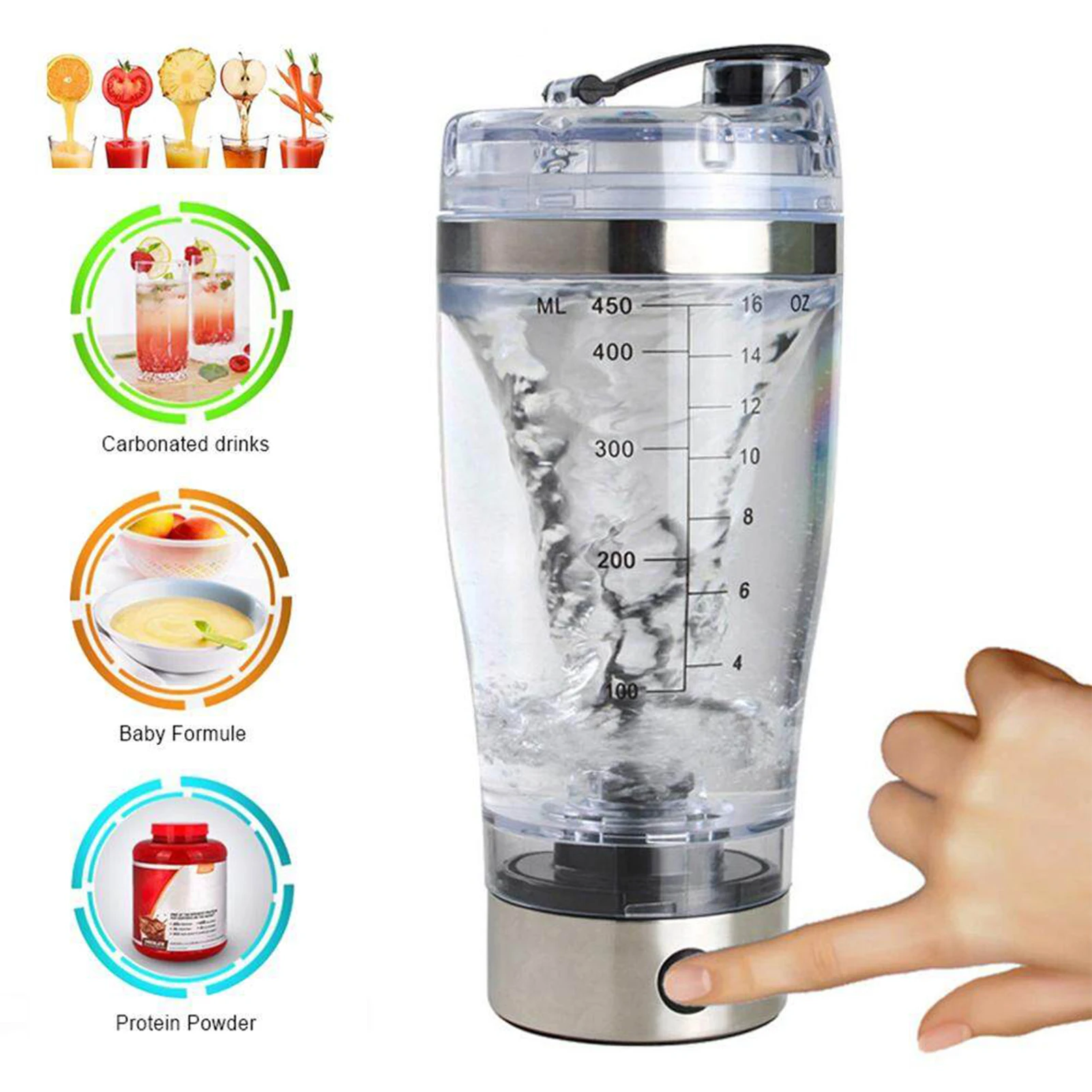 450-600ml-Electric-Mixing-Cup-Portable-Milk-Coffee-Protein-Powder ...