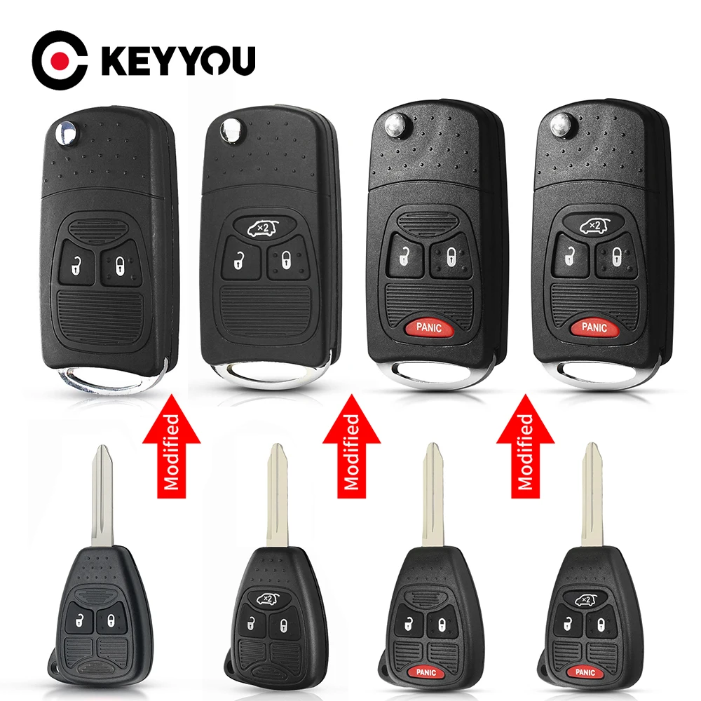 KEYYOU-2-3-4BNT-Modified-Flip-Folding-Car-Key-Case-For-Chrysler-For ...