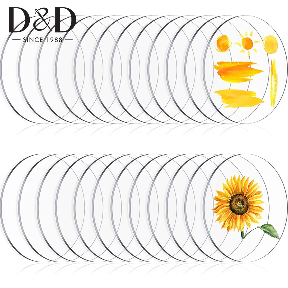 10Pcs-Set-Clear-Acrylic-Ornament-Blank-Circle-Disc-Painting-Discs ...