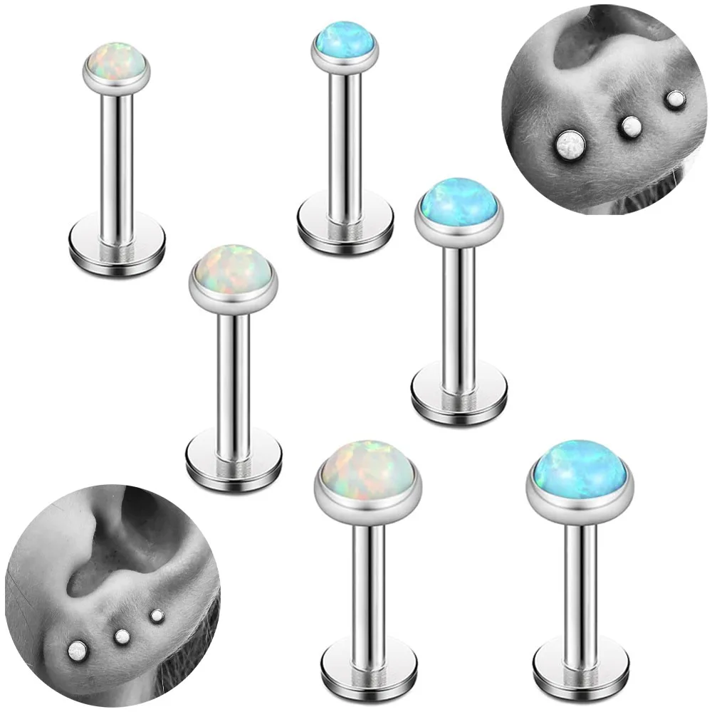 1-3pcs-Opal-Lip-Rings-Internally-Threaded-Surgical-Steel-Labret-Monroe ...