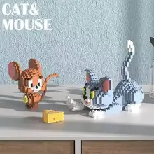 Anime Modell Ziegel Mini Haustier Katze und Maus Mikro Bausteine ...