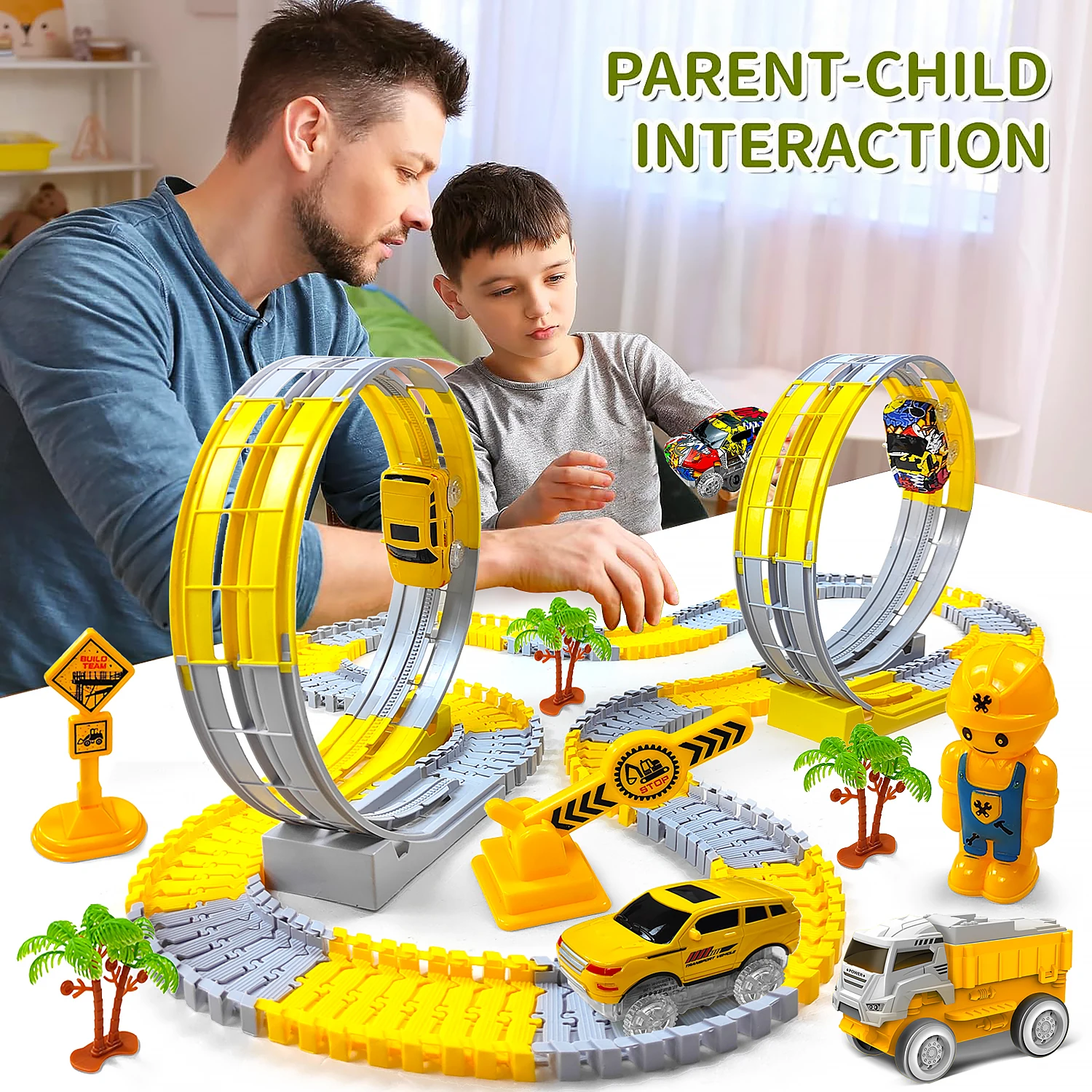 Children-Electric-Magical-Flexible-Track-Toy-Car-Engineering-Car-Kids ...