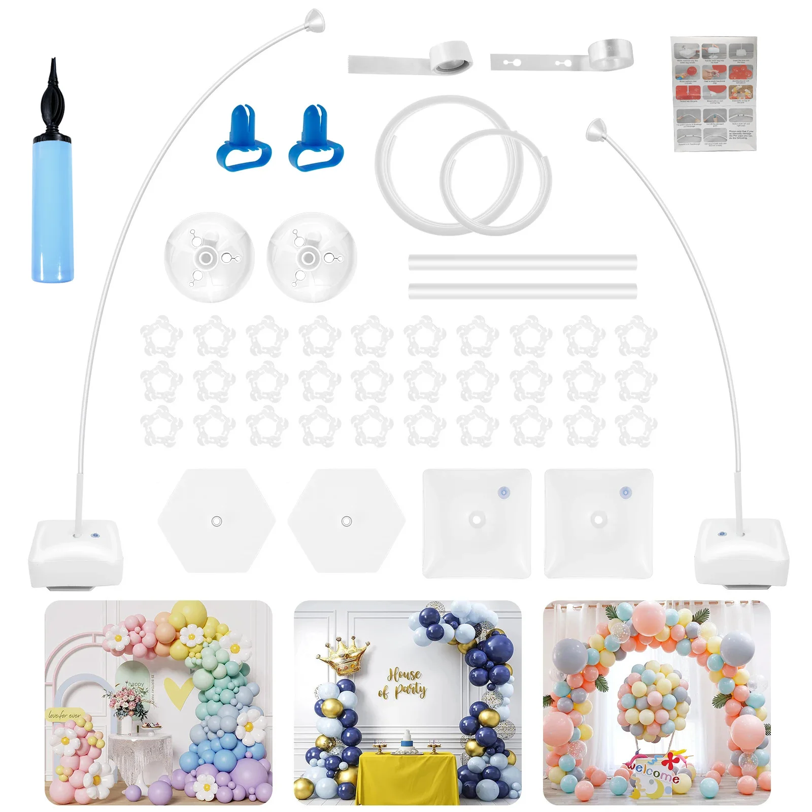 Plastic-Balloon-Column-Stand-Arch-Kits-Reusable-Balloon-Stand-Holder ...