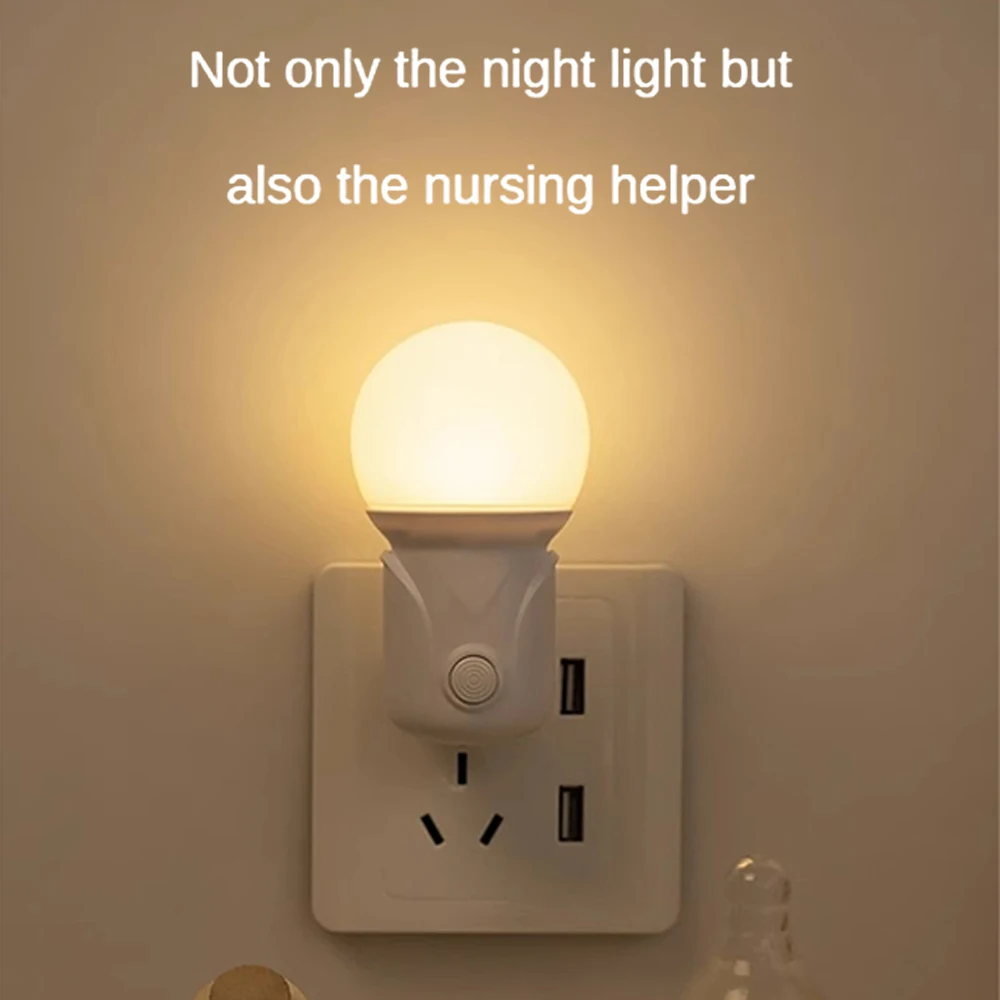 Portable Plug-in LED Night Light 2-color Baby Nursing Eye Sleep Light ...