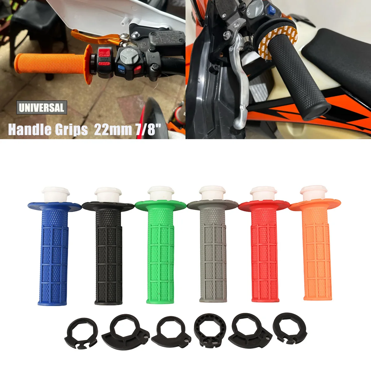 Motorcycle Grips 7/8" 22mm Hand Grip W/ The Snap-on Cam For KTM SX EXC ...