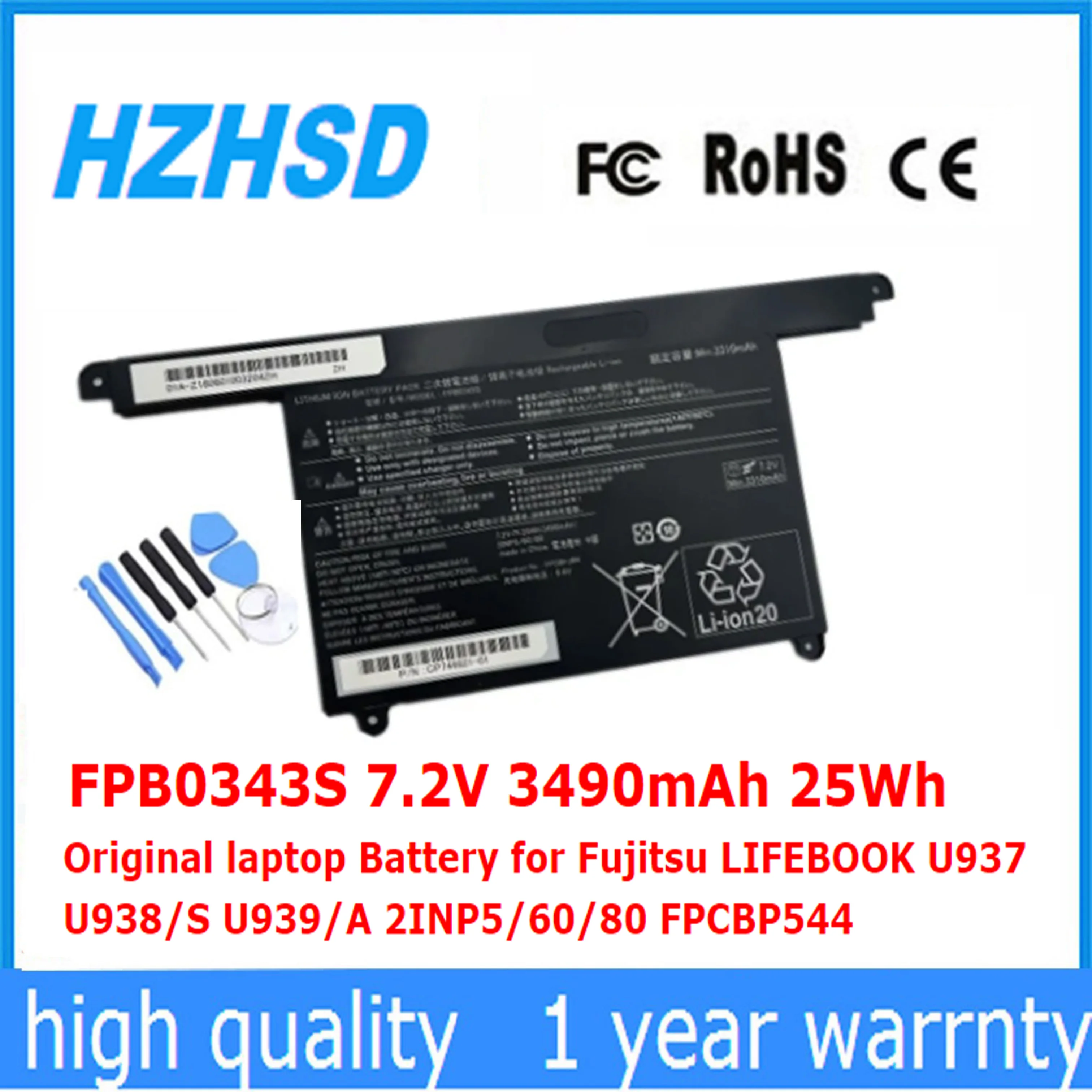 FPB0343S FPCBP544 7.2V 3490mAh 25Wh Original Laptop Battery For Fujitsu ...
