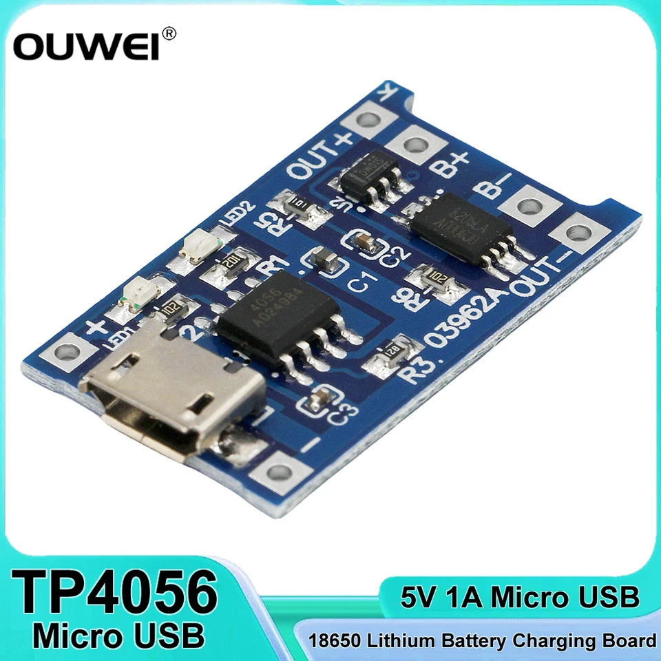 18650 Lithium Battery Tp4056 Mouser TP4056 1A USB Type-C Li-ion Lithium ...