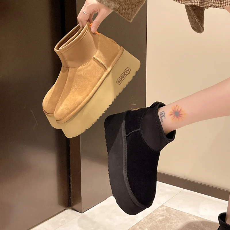 Botas-cl-sicas-de-invierno-con-plataforma-para-Mujer-botines-de ...