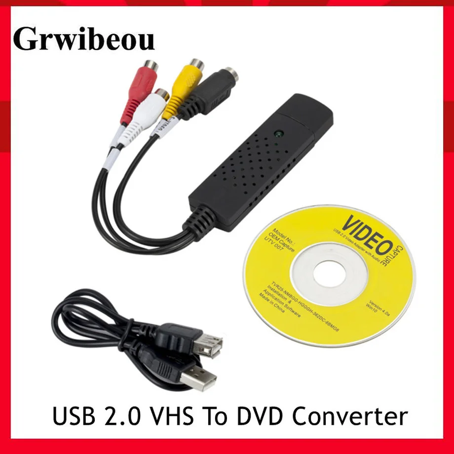 USB 2.0 VHS DVD 변환기, 아날로그 비디오 디지털 포맷 오디오 비디오 변환, DVD VHS 레코드 캡처 카드 품질 ...
