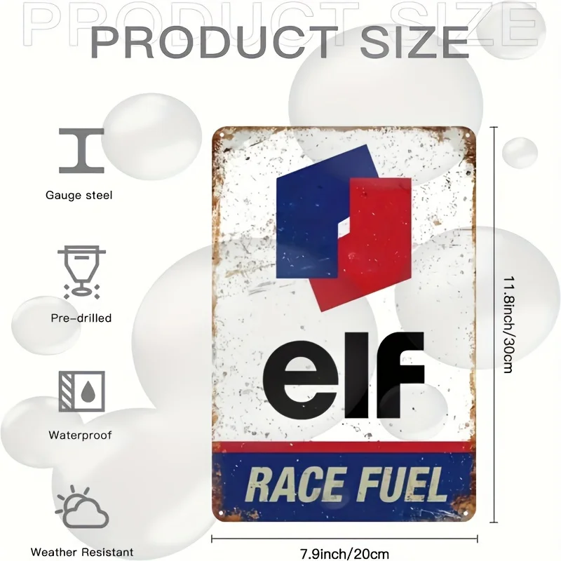 , Bar Highlight | Retro Elf Race Fuel Metal Tin Sign - Vintage Blue,Red ...