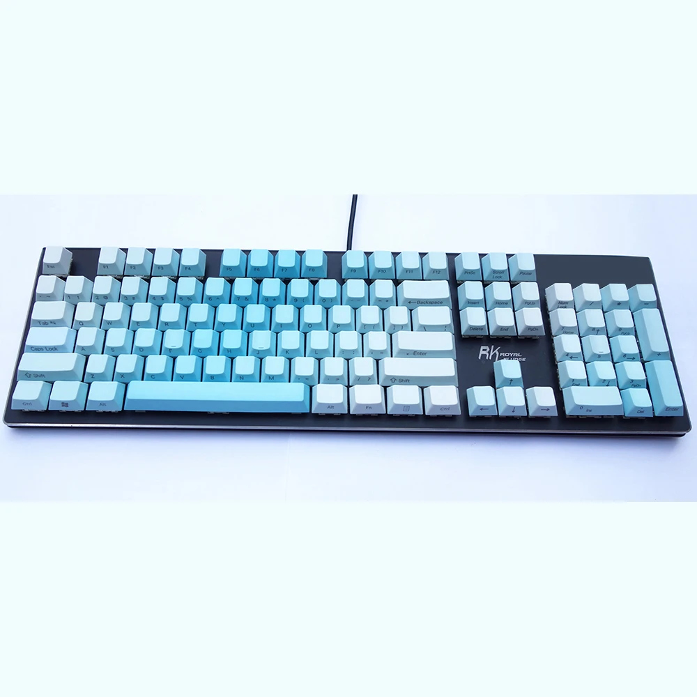 Npkc Thick Pbt Sky Blue Gradient Keycaps Ansi Layout Fit Kailh Gateron ...