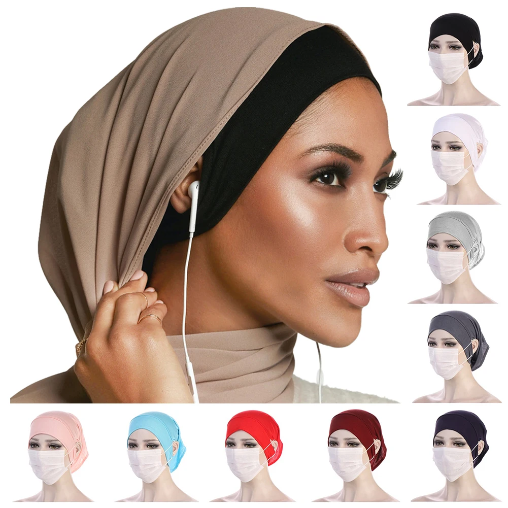 New-Women-Pullover-Cap-Muslim-Turban-Bandana-Ladies-Open-Hole-Instant ...