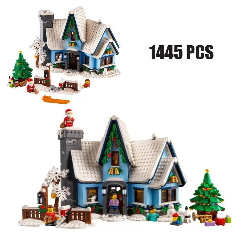 Santa-Claus-Christmas-Winter-Village-Scenery-With-Light-Building-Blocks ...