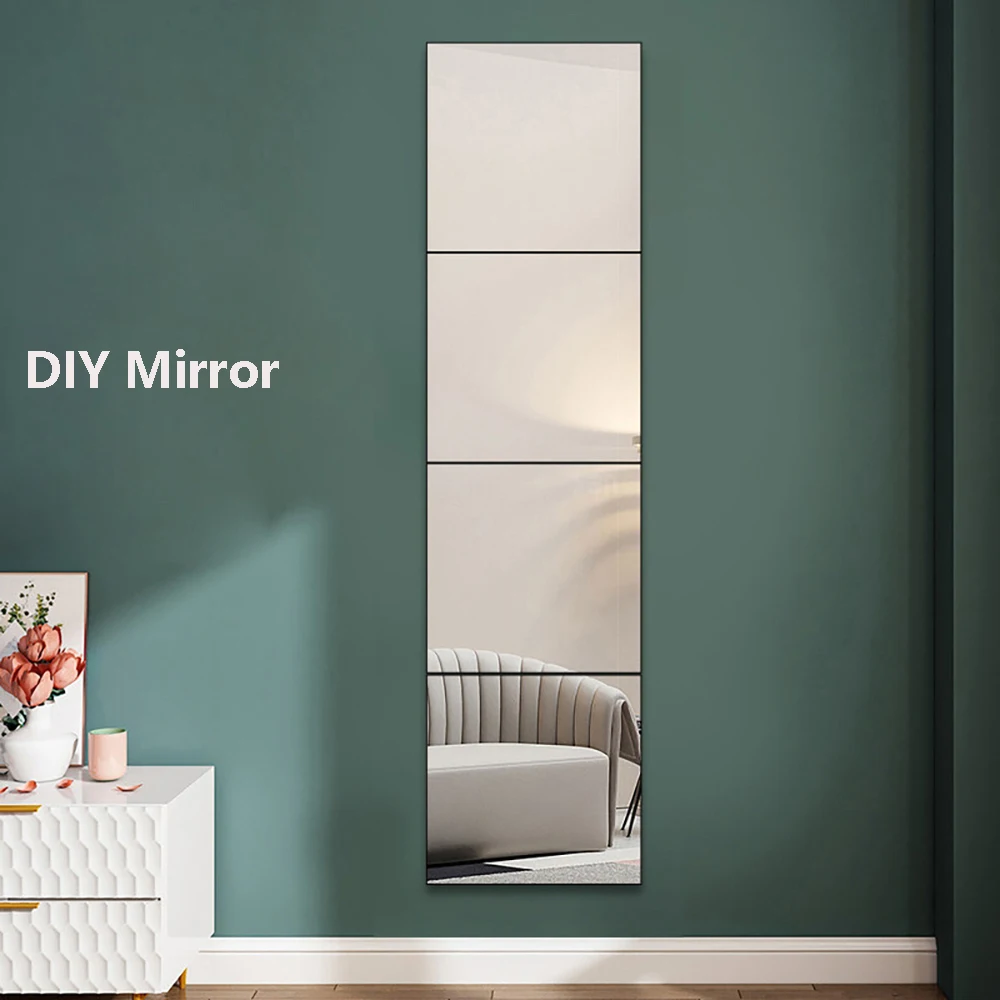 DIY-3D-Self-adhesive-Mirror-Wall-Stickers-Flexible-Thicken-Art-Mirrors ...