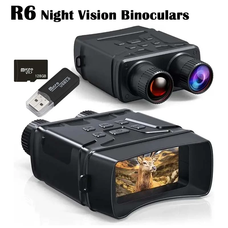 R6 1080p Night Vision Binoculars Professional Rechargeable 850nm ...