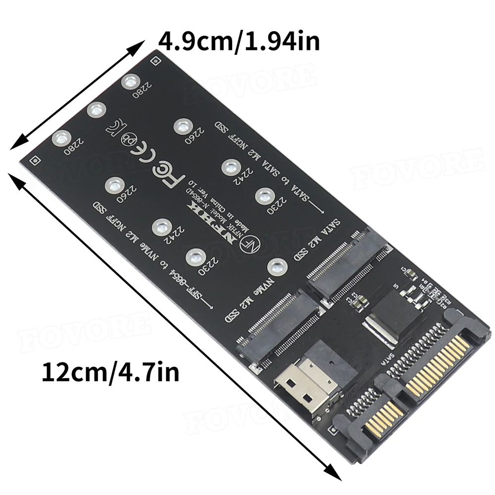 Adaptateur M2 vers SATA M.2 NVME SFF 8654 convertisseur SSD 22Pin SATA vers carte d'extension M2 ...
