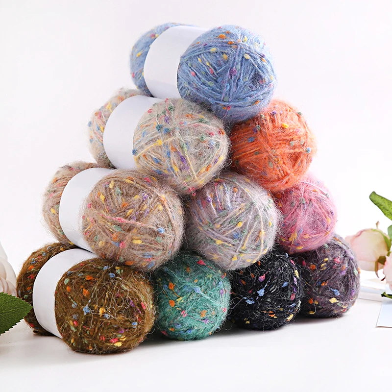 50g/roll Dream Colorful Mohair Knit Yarn Wool Mixed Yarn For Handmade ...