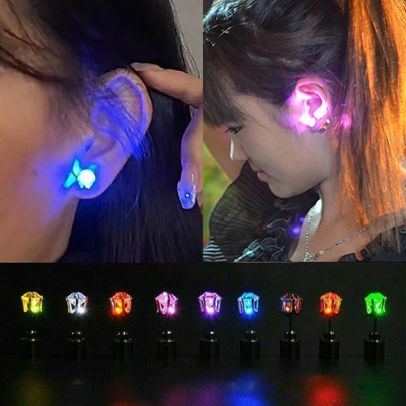 LED-Flashing-Glow-Zircon-Studs-Earrings-Cool-Shining-LED-Ear-Studs-Tide ...