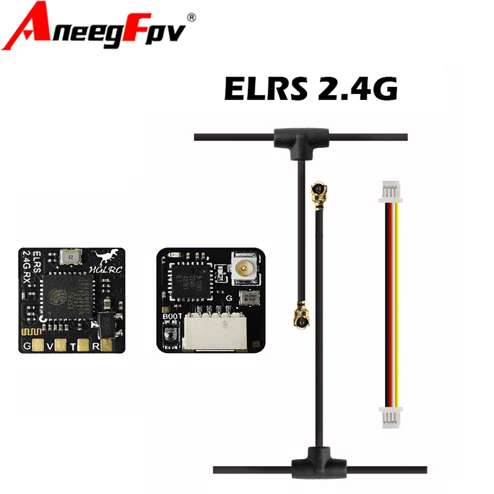 HGLRC ELRS 2.4G Receiver 500MHZ ELRS 3.0 Refresh Rate for Airplane FPV ...
