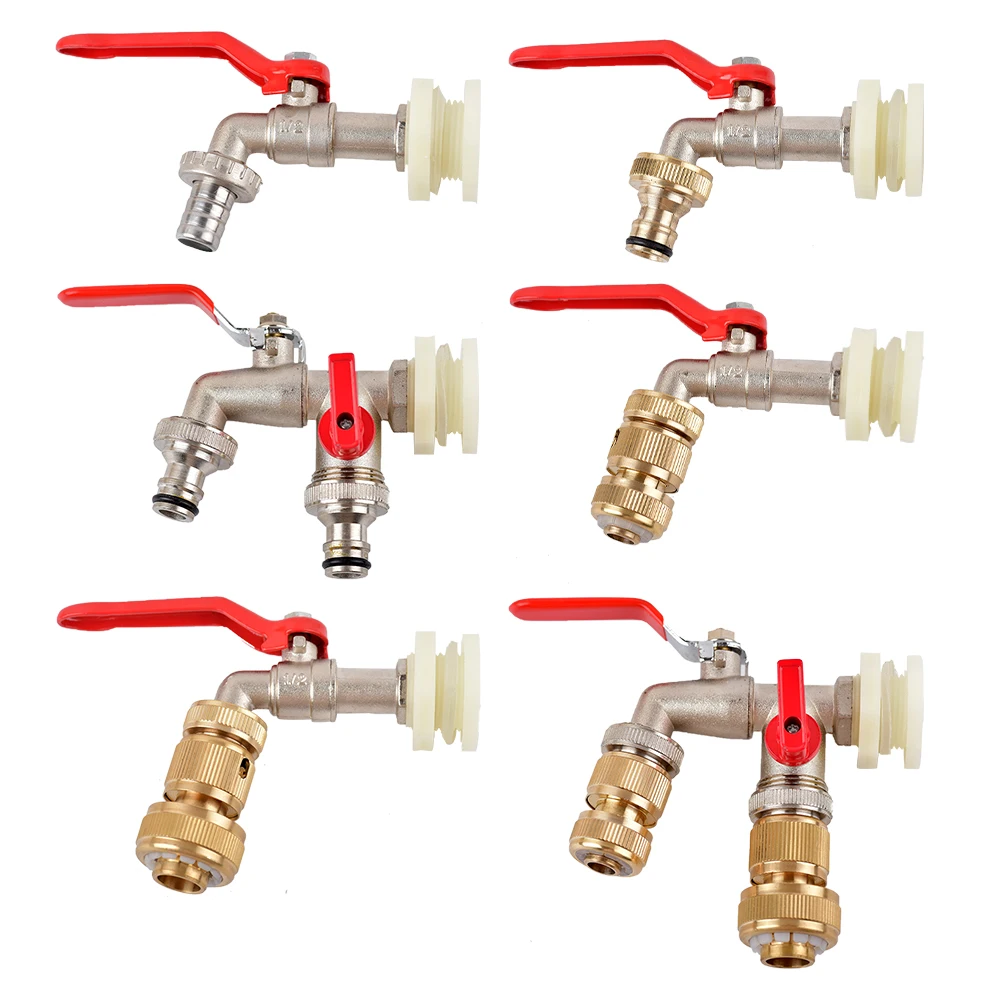 1/2'' IBC Water Tank Connector 2-Way 1-Way Water Tank Tap Adapter ...