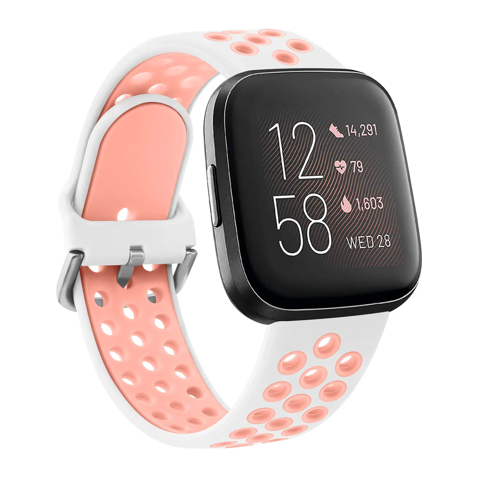 Fitbit Versa 1/Versa 2/Versa Lite 밴드 팔찌 용 더블 컬러 실리콘 스트랩 Fitbit Versa 1 ...