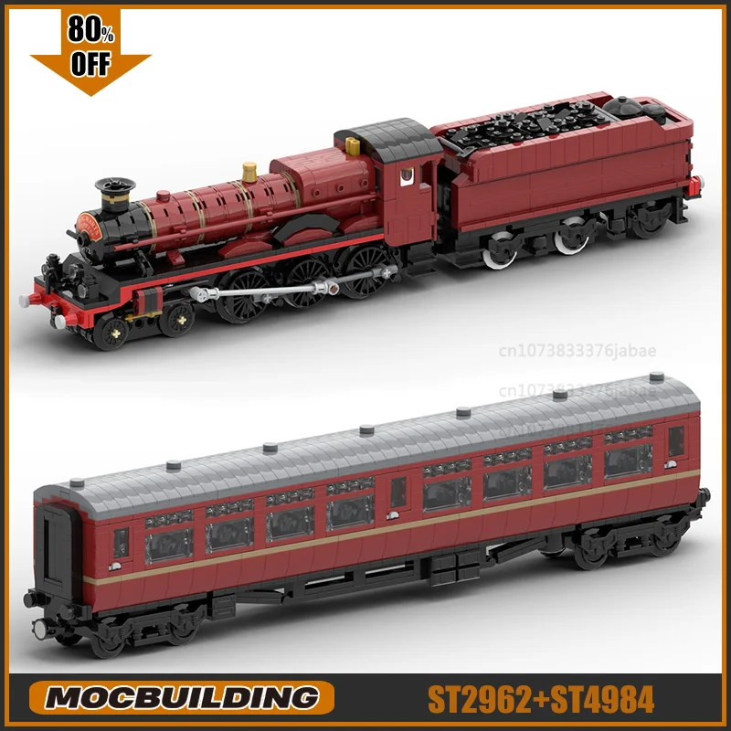 Movie-Train-MOC-Express-Locomotive-And-Tender-Building-Blocks-Carriage ...