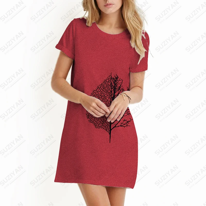 Robe-manches-courtes-motif-imprim-vintage-pour-femmes-style-de-rue-d ...