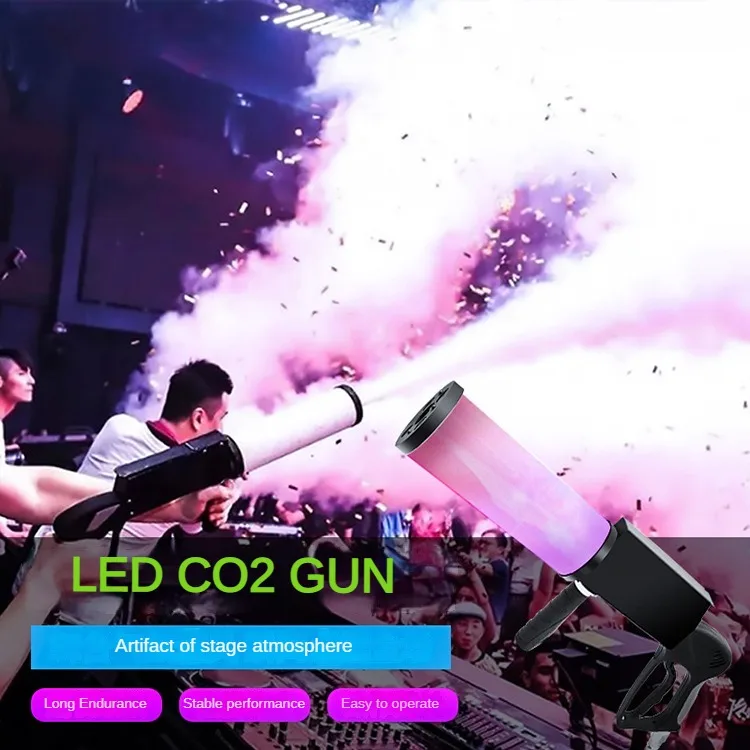 CO2 Fog Machine Handheld RGB LED CO2 Cannon Gun Jet Machine Club Bar DJ Effects Equipment CO2 ...