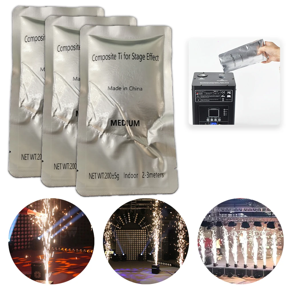 YURE 600W Cold Spark Firework Machine in use T*i Powder 200g/Bag For ...