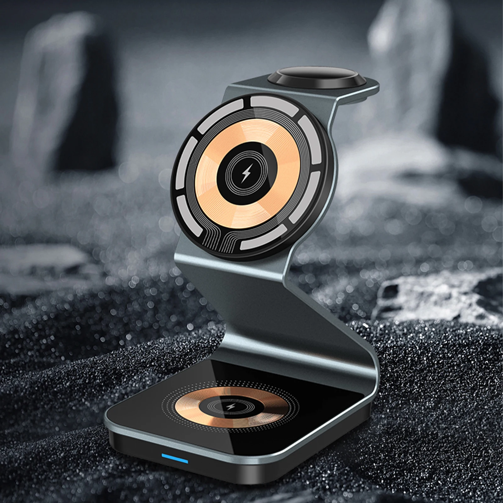 Magnetic-Wireless-Charger-Aluminum-Alloy-3-in-1-Charging-Station-for ...