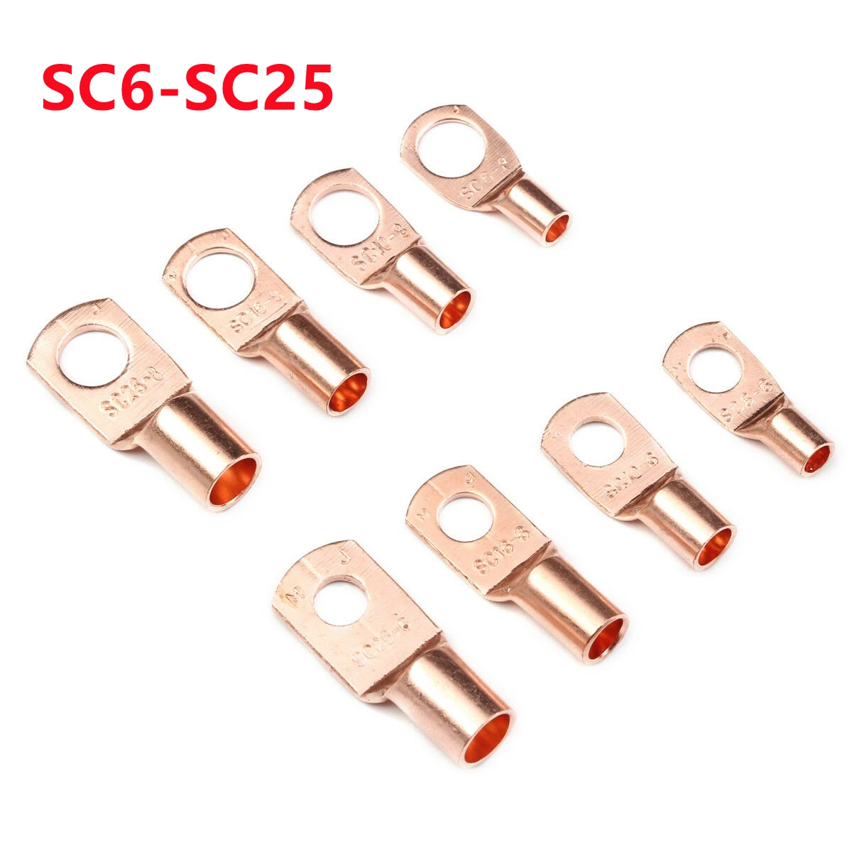 10-25-50-100pcs-SC-Type-Wire-Nose-Terminal-Copper-Lug-Ring-Wire ...
