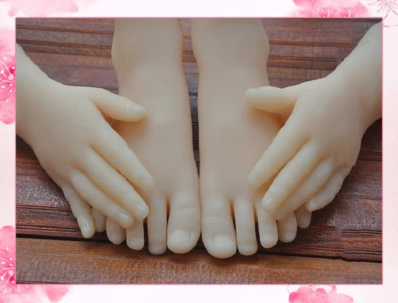 One Pair Female Silicone Kids Mannequin Foot/Hand Mold Real life ...