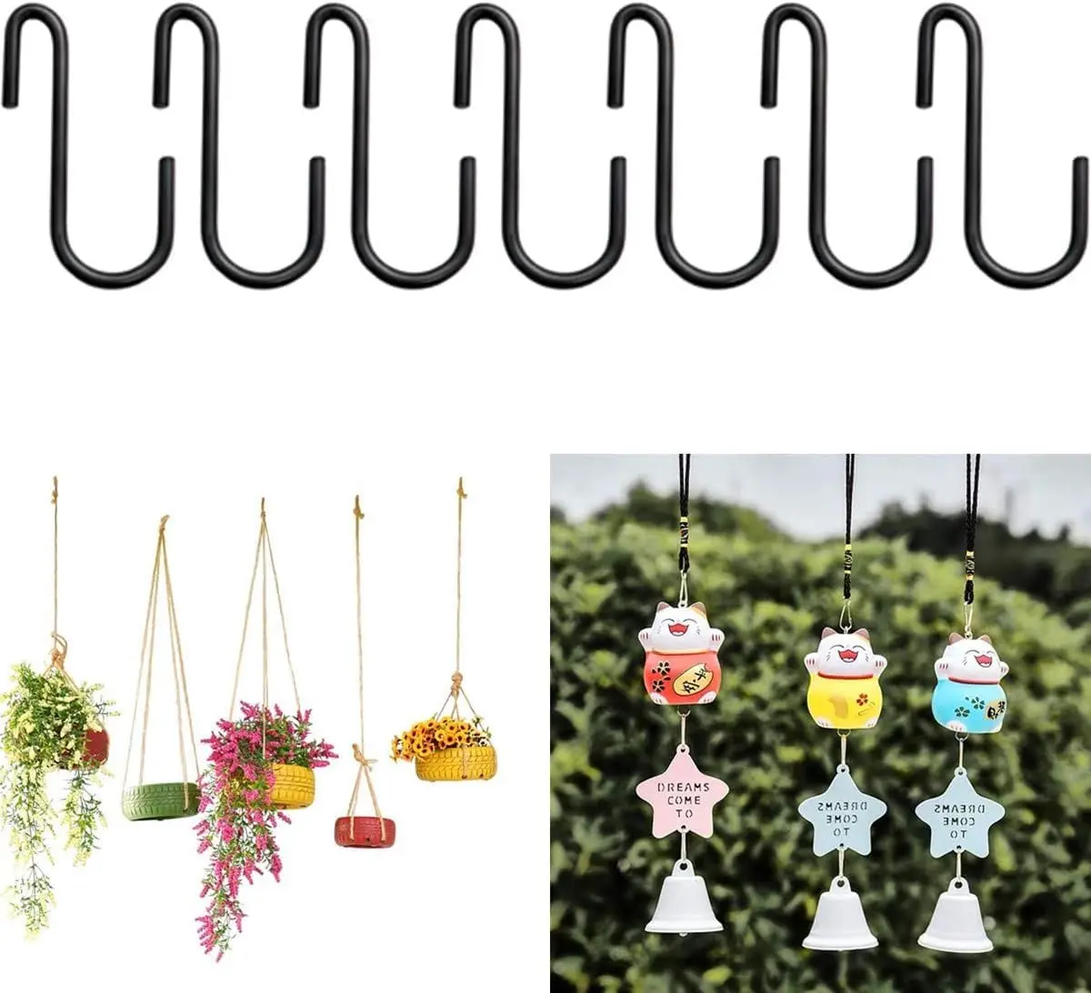 10-Pack-Heavy-Duty-S-Hooks-Black-S-Shaped-Hooks-Hanging-Hangers-Pan-Pot ...