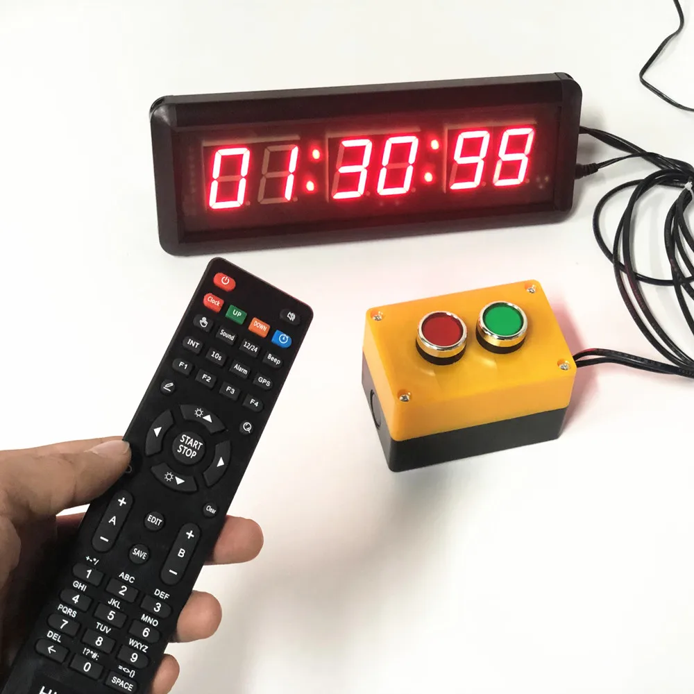 Game-LED-countdown-stopwatch-clock-with-large-button-and-wireless ...