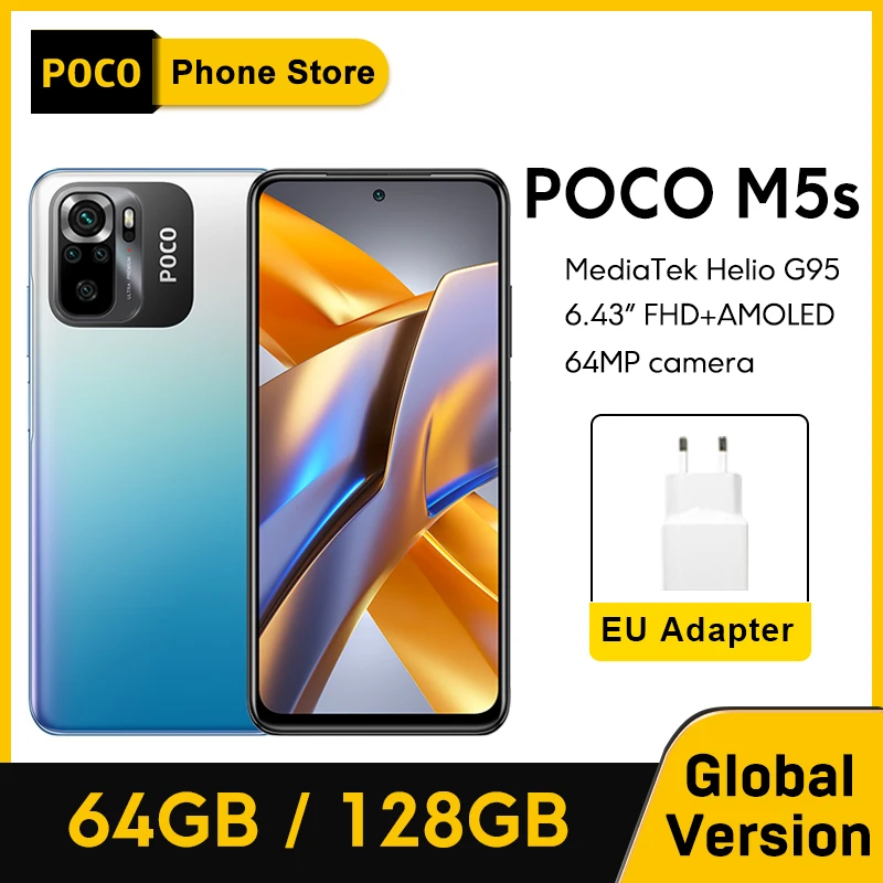 POCO teléfono inteligente M5s versión Global, Smartphone de 64GB/128GB ...