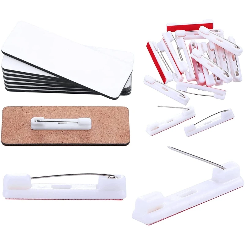 16Pcs/32Pcs Sublimation Name Tags Diy Blank Id Name Badges with Pins ...
