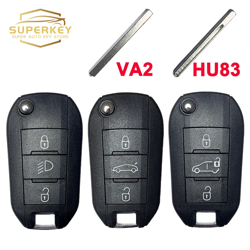 SUPERKEY Flip Remote Car Key Shell Case For Citroen Aircross C3 C4 C5 ...
